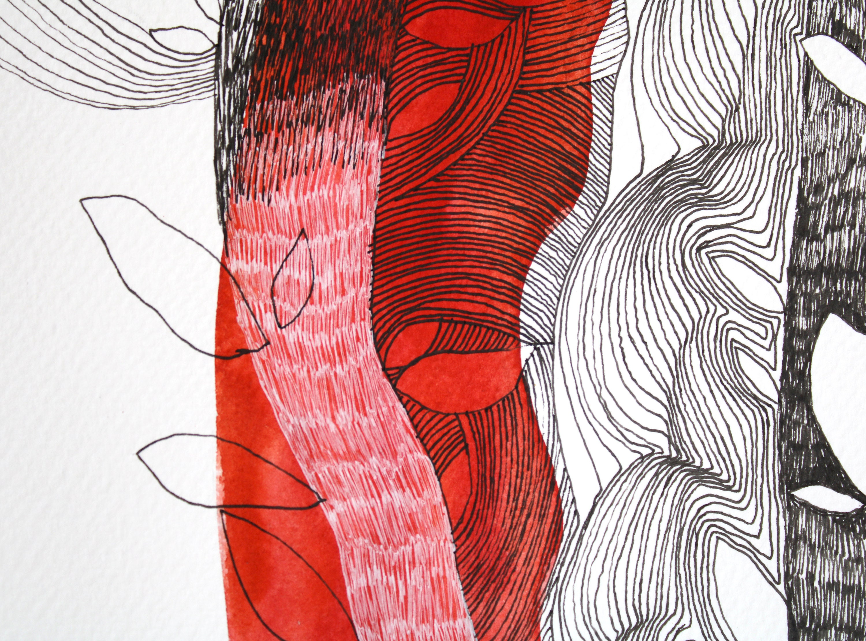 Large Abstract Tree Original Ink and Watercolour Artwork 70x100cm - Etsy