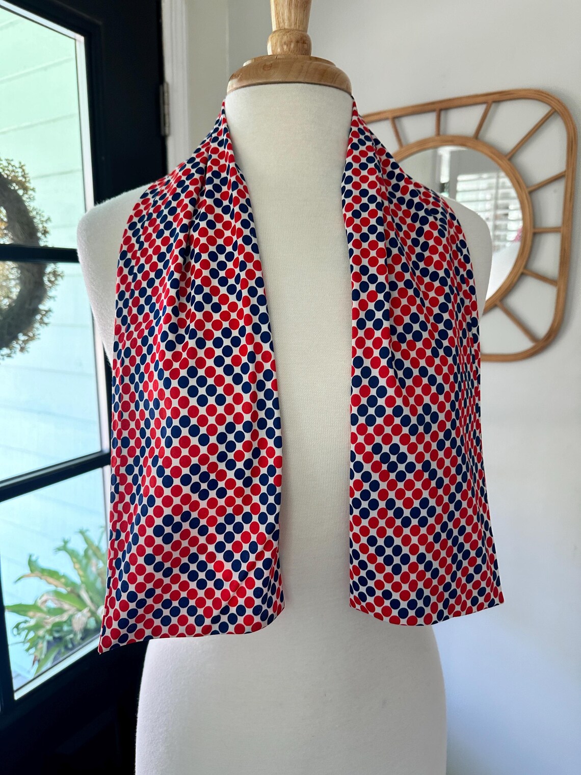Vintage 1970s Patriotic Red-white-blue Scarf Sash Polka Dots - Etsy
