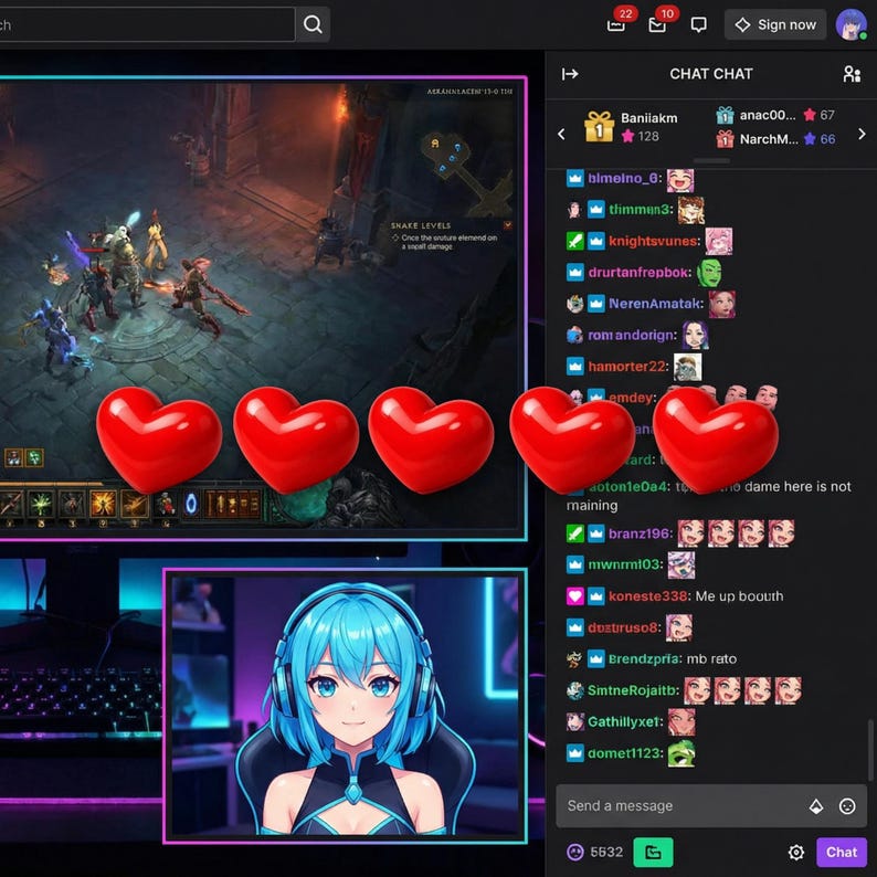 Animated 3d Clay Heart Emote Pack Gif Webm Stream Decoration for Twitch ...