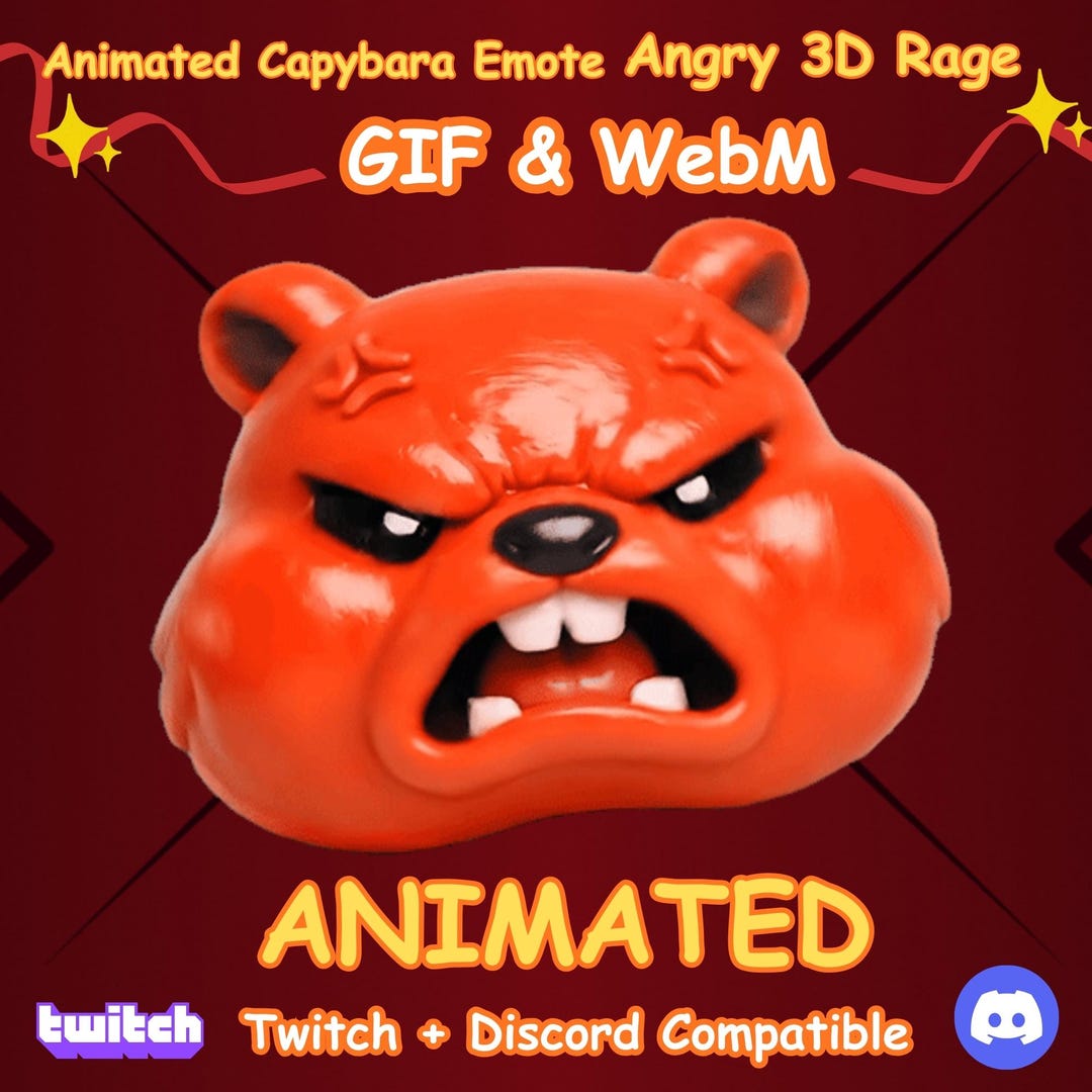 Capybara Rage Emote Animé Angry Twitch Discord GIF à télécharger - Etsy ...