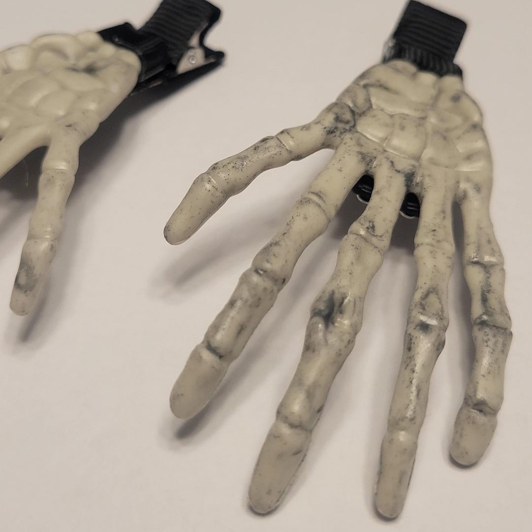 Skeleton Hand Hair Clips: Spooky Halloween Barrette, Set of 2 - Etsy