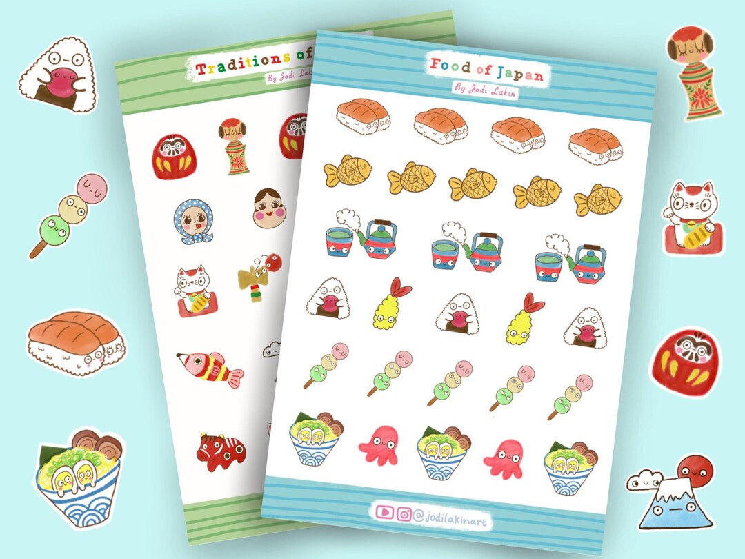 Japanese Sticker Sheet, Bullet Journal Stickers, Planner Stickers ...