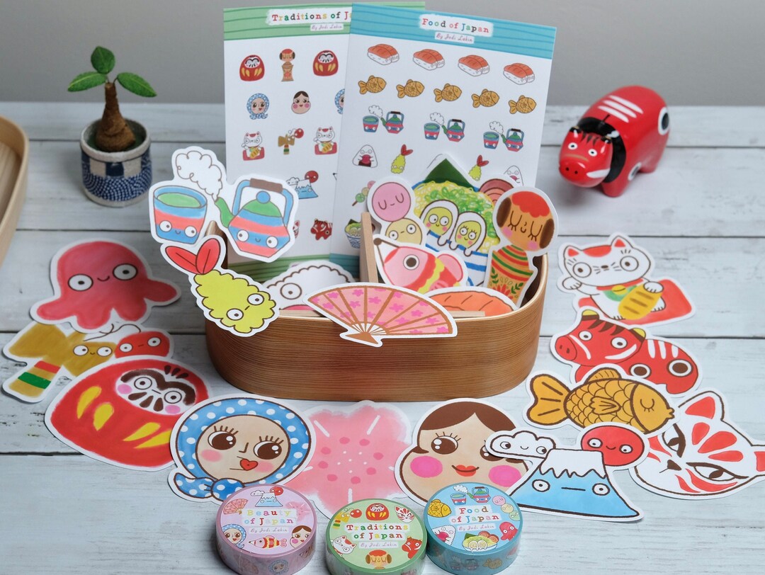 Stickers & Washi Tape Bundle, Japanese Kawaii, Cute Sticker, Travel ...