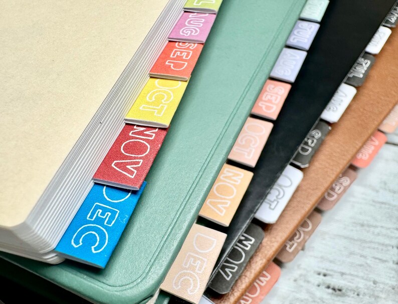 Monthly Tab Stickers, Journal Tabs, Planner, Diary, Calendar Printable ...