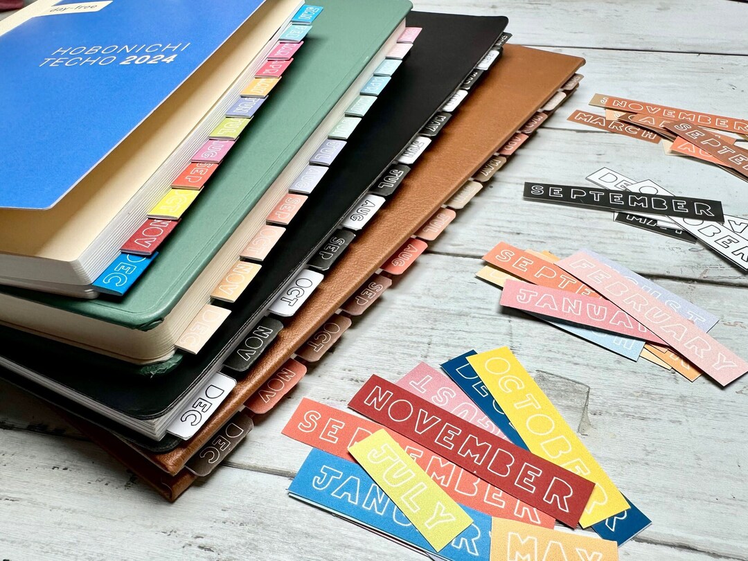 Monthly Tab Stickers, Journal Tabs, Planner, Diary, Calendar Printable ...