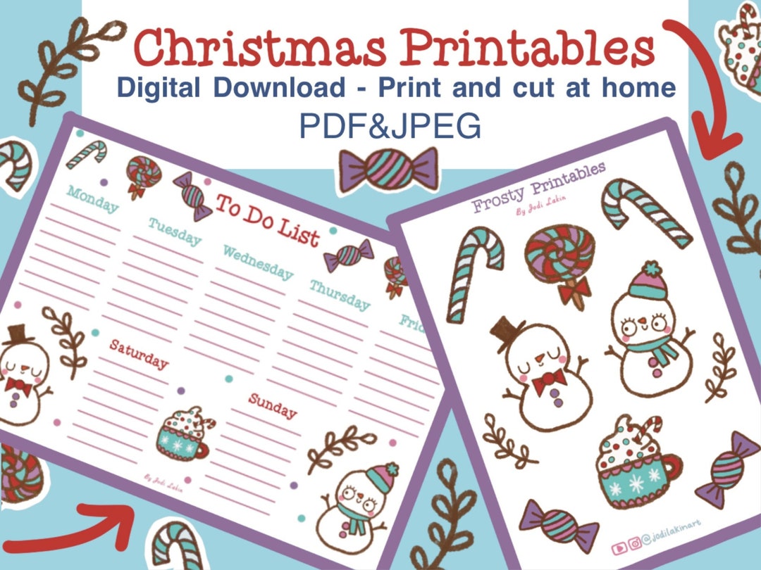 Christmas Printables, Frosty, Cute, Kawaii, Snowman, Reindeer ...