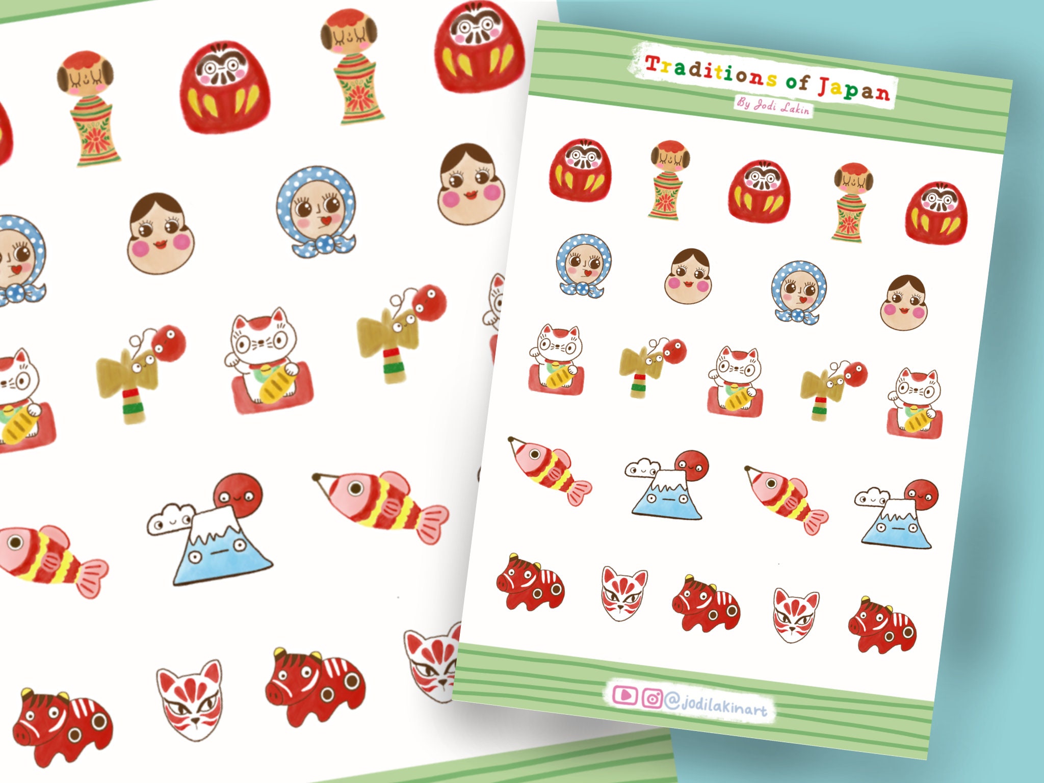 Japanese Sticker Sheet, Bullet Journal Stickers, Planner Stickers ...