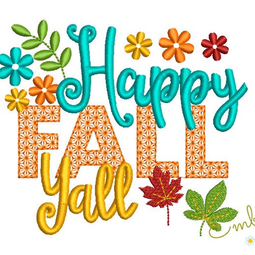 Hello Fall Outline Embroidery Design Instant Download | Etsy
