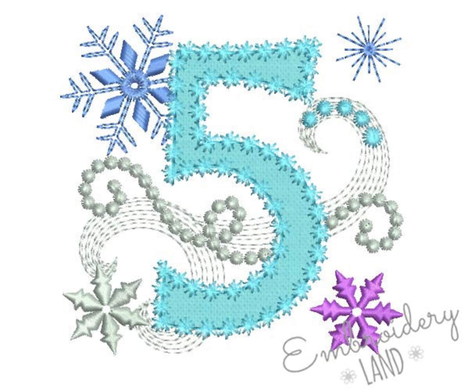 Ice Princess Number 5 Frozen Happy Birthday Cloth Decor | Etsy