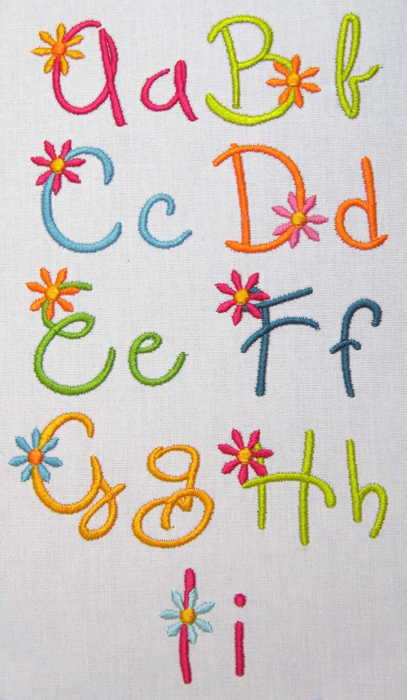 BX included Flower Alphabet Machine Embroidery Design AL003 | Etsy