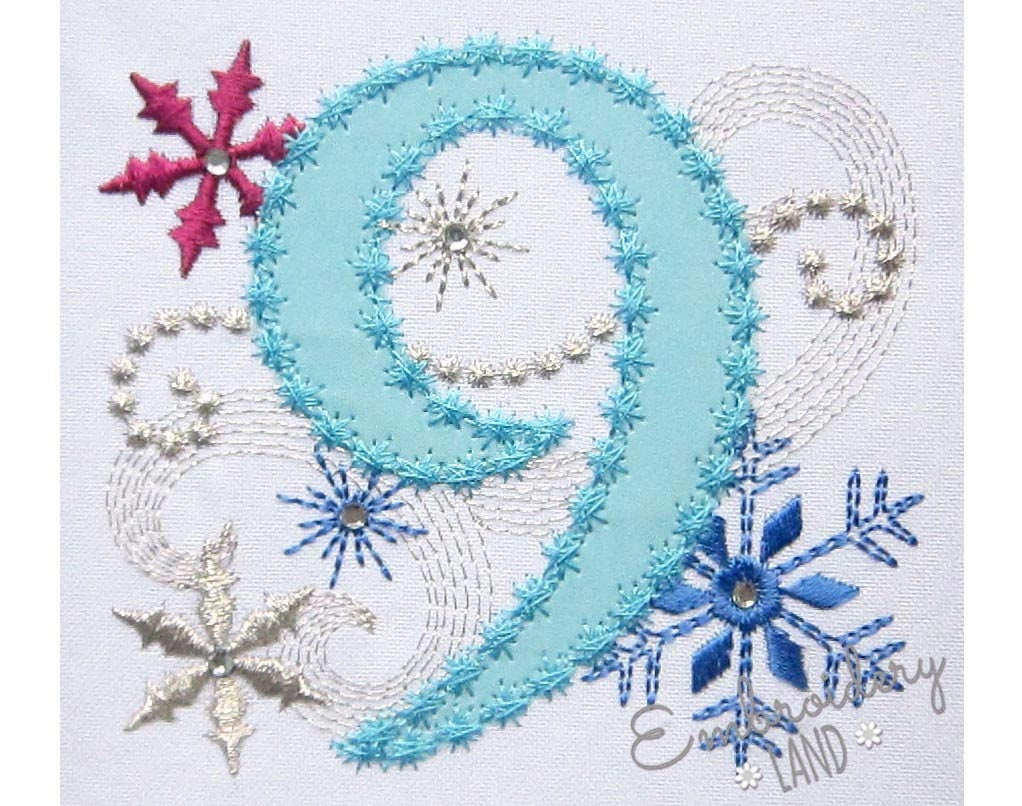 Ice Princess Number 9 Frozen Happy Birthday Applique Machine | Etsy