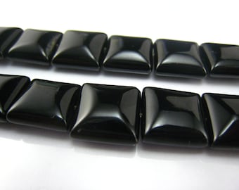 Faceted Square Onyx Beads Natural Black Onyx Pillow Beads - Etsy