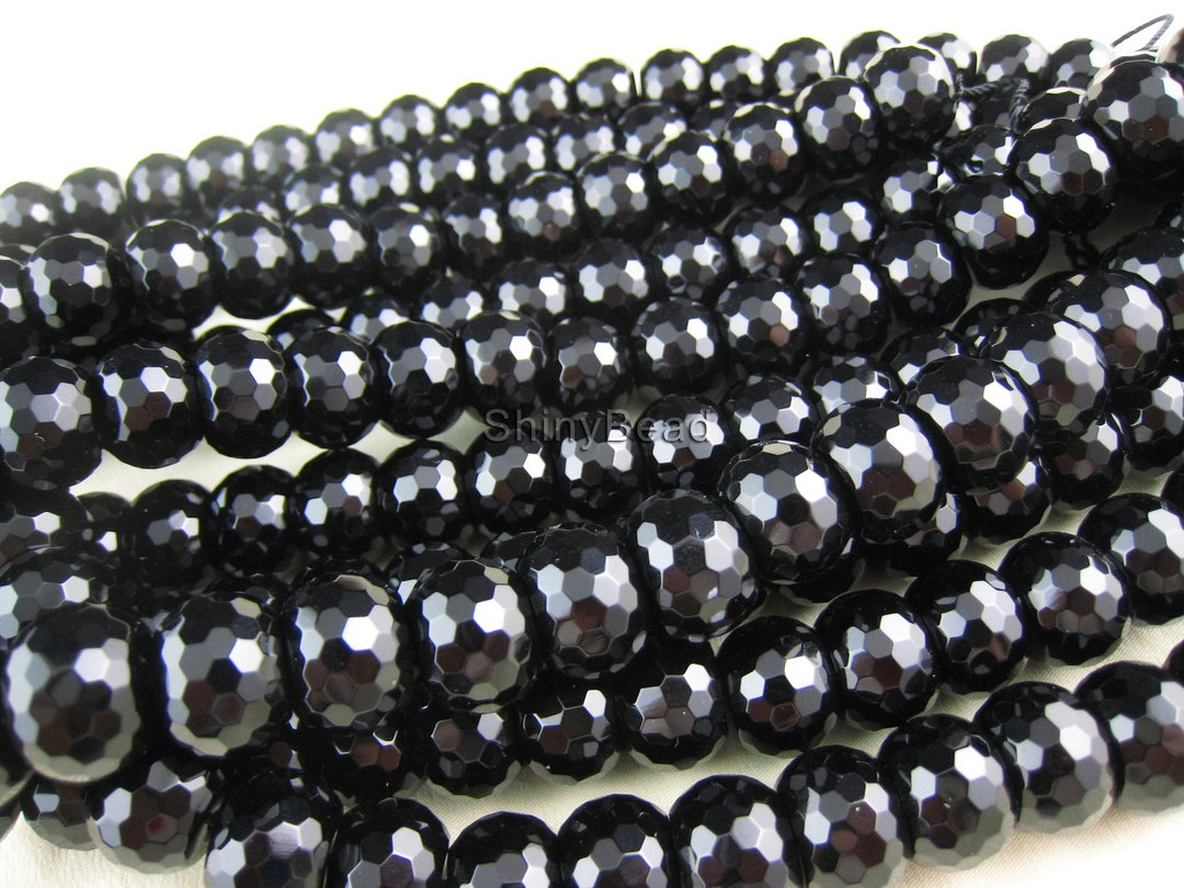 Black Onyx Faceted Rondell 14x10mm 15 Inch Strand - Etsy