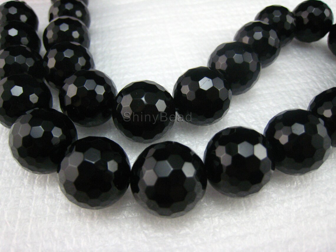 High Quality Black Onyx Faceted Round 16mm 15 Inch Strand - Etsy