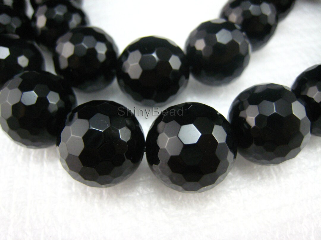 High Quality Black Onyx Faceted Round 16mm 15 Inch Strand - Etsy