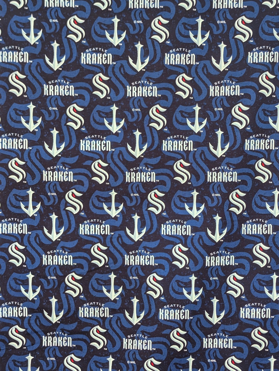 Seattle Kraken, Fabric by the Yard, by Sykel Enterprises. Official NHL ...