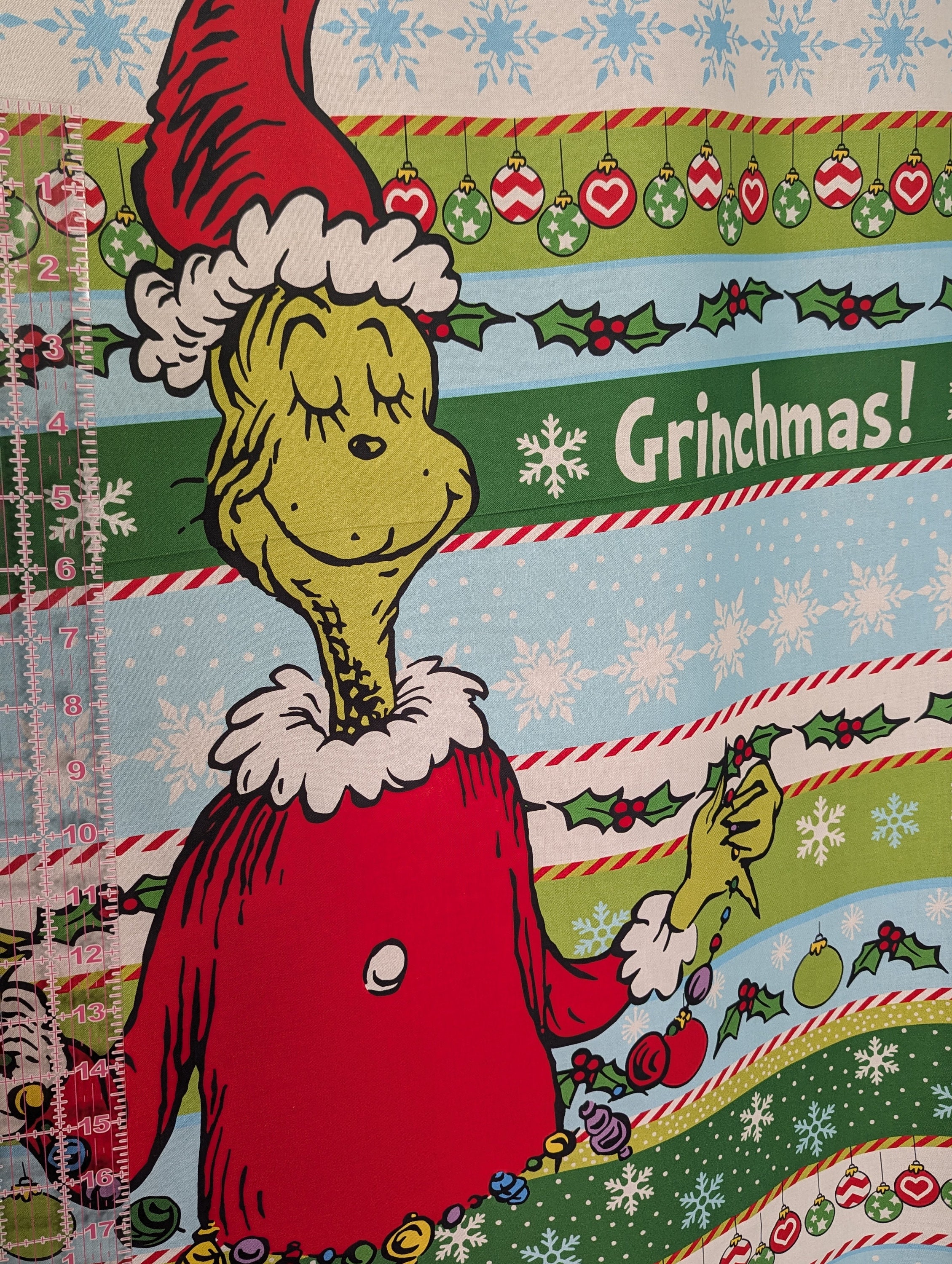 How the Grinch Stole Christmas, Happy Grinchmas! Fabric by the Panel ...