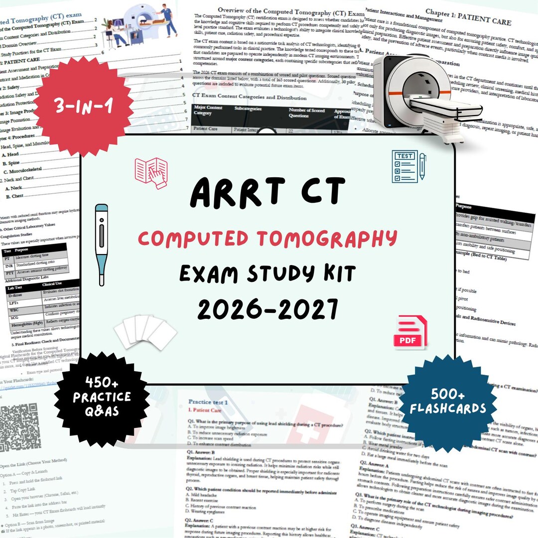 Computed Tomography Exam Study Kit 2026 | Ct Exam | Ct Study Guide | Ct ...