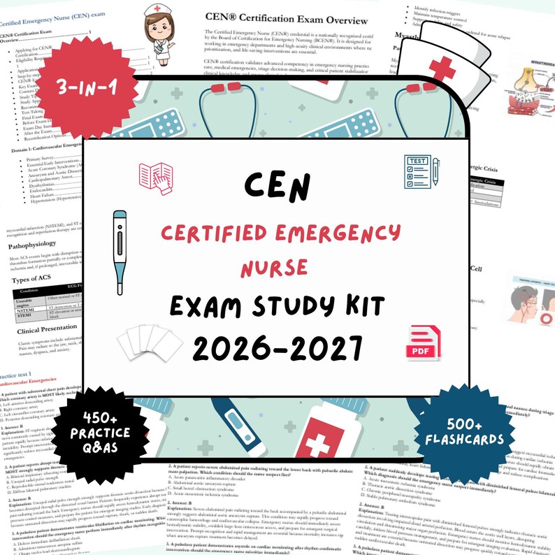 CEN Exam Study Kit 2026 | Certified Emergency Nurse Review | Certified ...