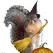 Halloween Witch Squirrel Greeting Cardsquirrel Fantasy Cardsquirrels ...