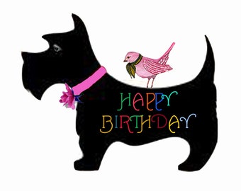 Scottie Dog Birthday Card - Etsy