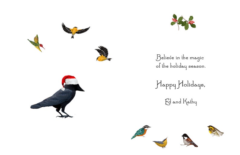 Box of 10 Christmas Crow Cardshandmade Christmas Ravenblack - Etsy