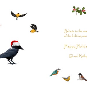 Box of 10 Christmas Crow Cards~handmade Christmas Raven~black Bird ...