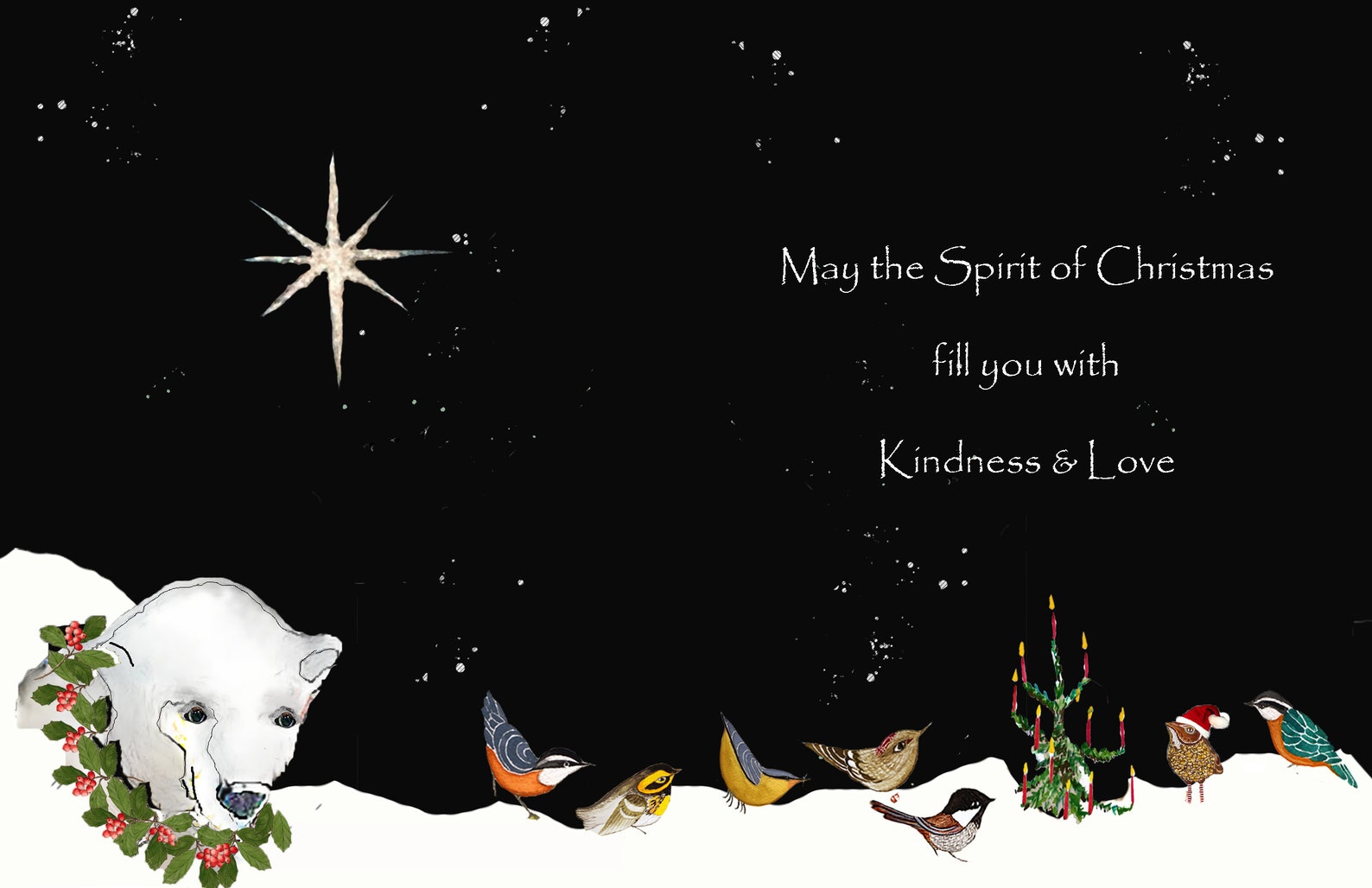 Handmade Polar Bear Christmas Cards Nature Holiday With | Etsy