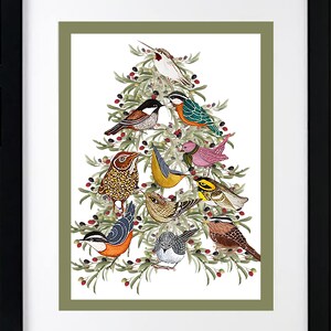 SILK Christmas Tree of Birds, Fantasy Holiday Birds, Holiday Decor ...