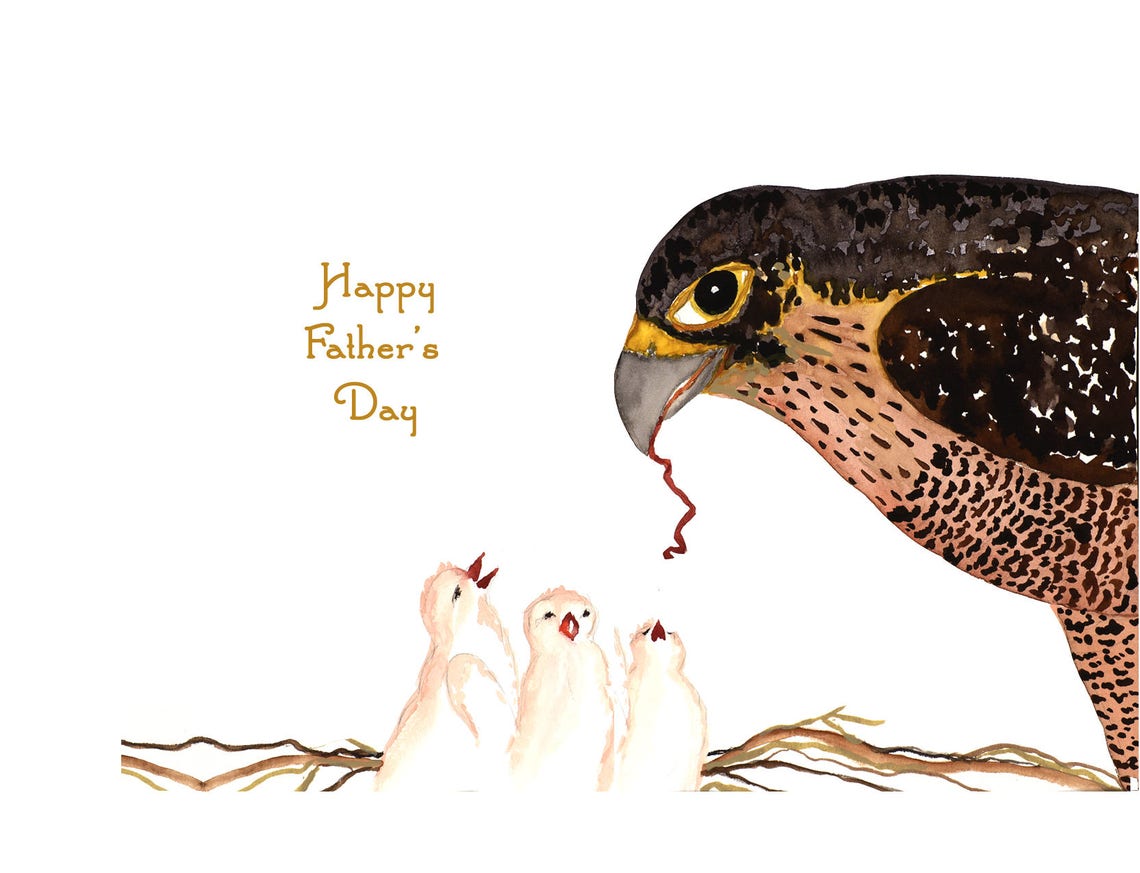 Fathers Day Hawk Cardperegrine Card for Dadhawk Card for - Etsy