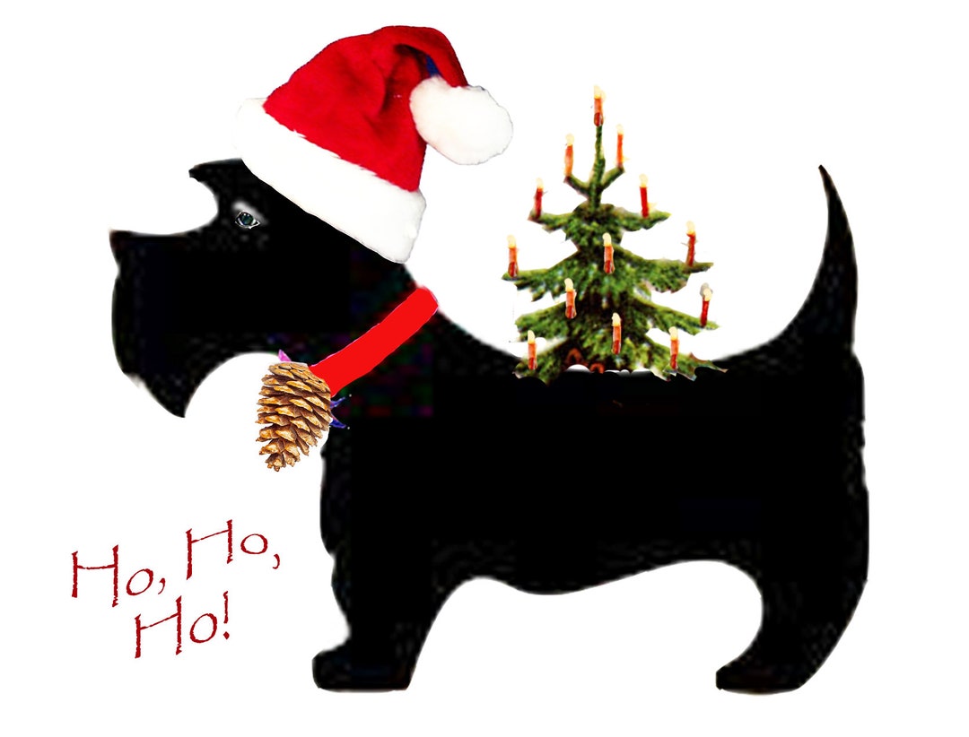 Custom Box of Scottie Christmas Cards, Fantasy Scotty With Christmas ...