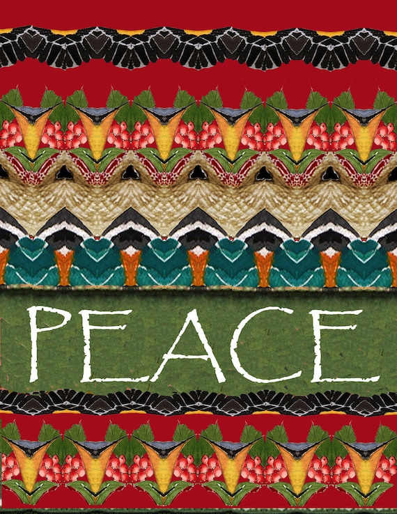 Box of 10 PEACE Cardspeace Patterned Holiday - Etsy