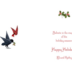 Christmas Crow Card~handmade Christmas Raven~black Bird Santa Christmas ...