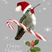 Custom Hummingbird Christmas Cards, 10 Hummer Santa Cards, Holiday Bird ...