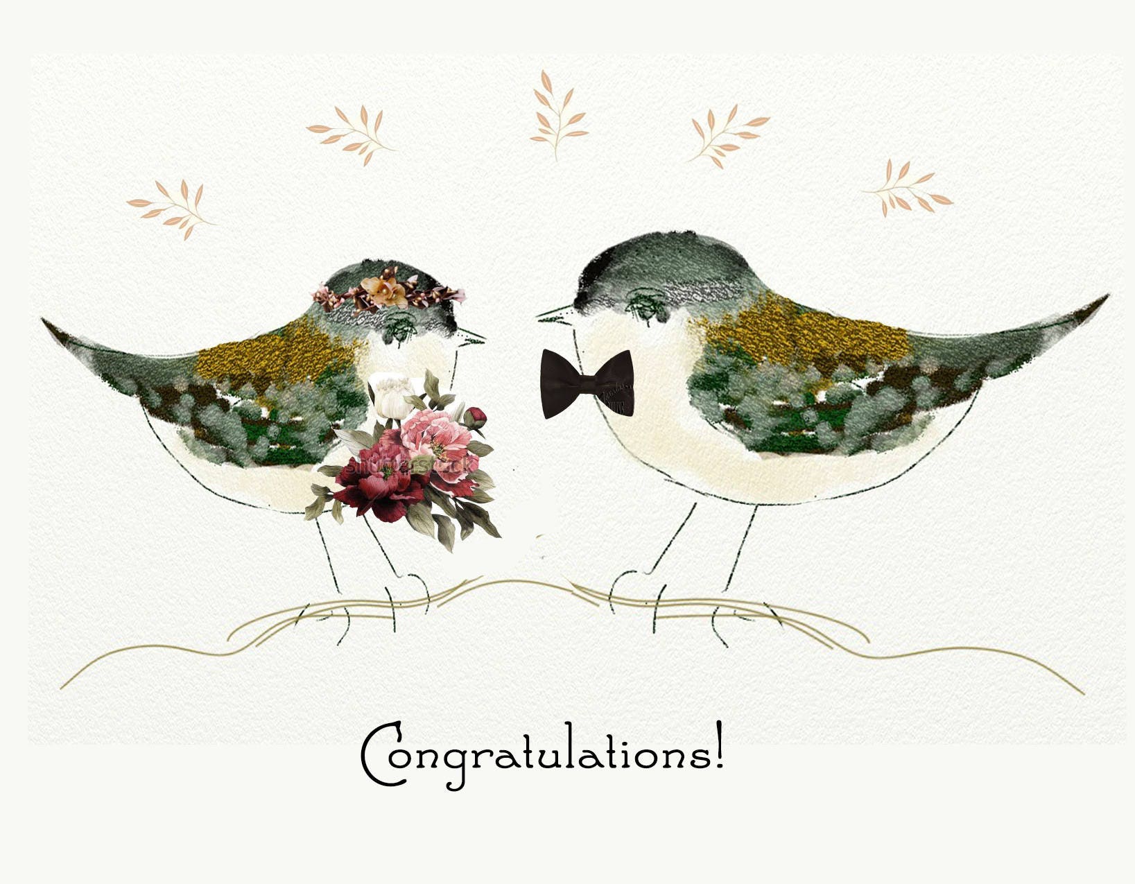 Wedding Love Birds Drawing