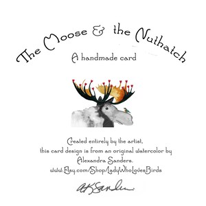 TEN Moose Valentine Cards~10 Moose and Hearts~moose & Little Birds ...