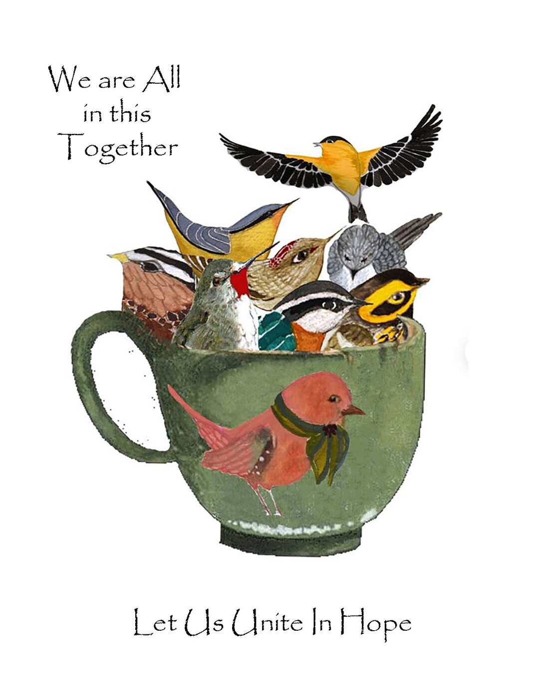 Box of 10 Hope Cards~positive Thoughts in a Crisis Card~sweet Birds of ...