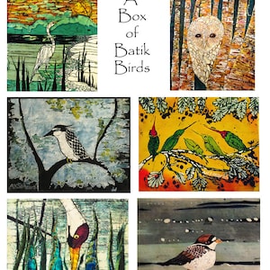 Gift Box of BATIK Bird Cards-gardener Wild Birds, Barn Owl, Plover ...