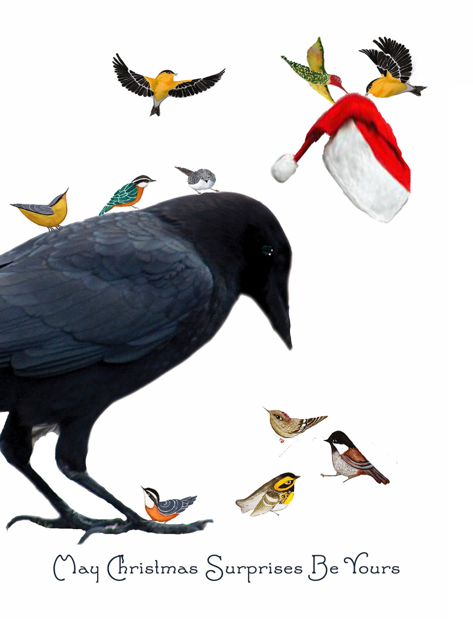 Box of 10 Christmas Crow Cardshandmade Christmas Ravenblack - Etsy