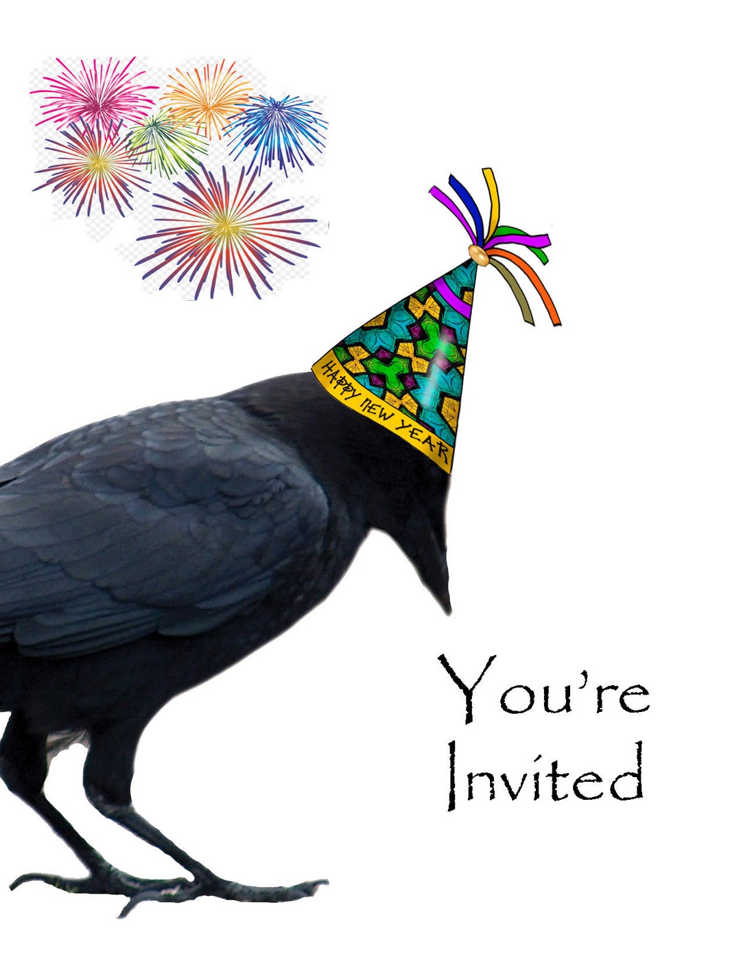 Custom Crow Invitation~crow Let's Celebrate Postcard~raven Party ...