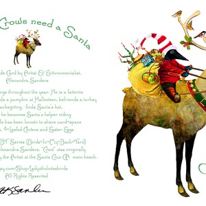 GLITTER FREE Christmas Crow Cards, Bag of Toys, Fantasy Raven Holiday ...