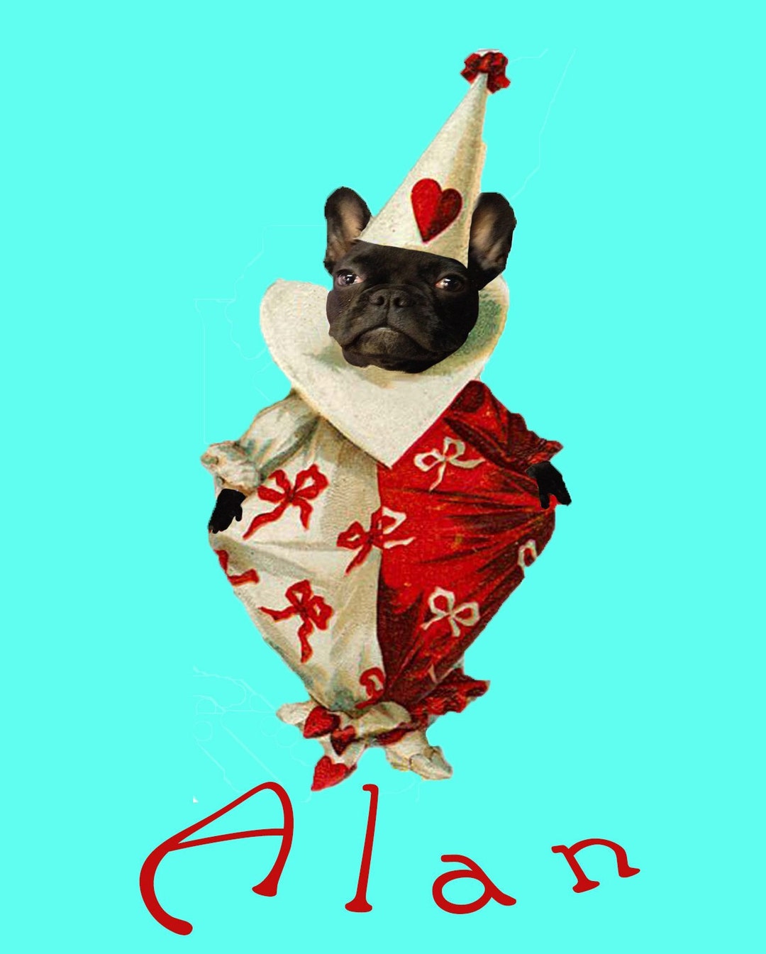 Custom Pet Portrait: Jester Dog or Cat on Silk - Etsy