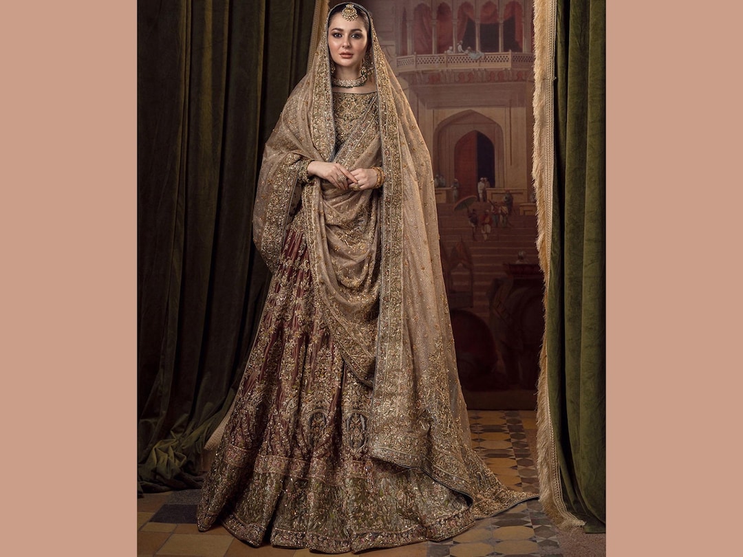 Maroon and Gold Bridal Lehenga Choli | Hand Embellished Indian ...