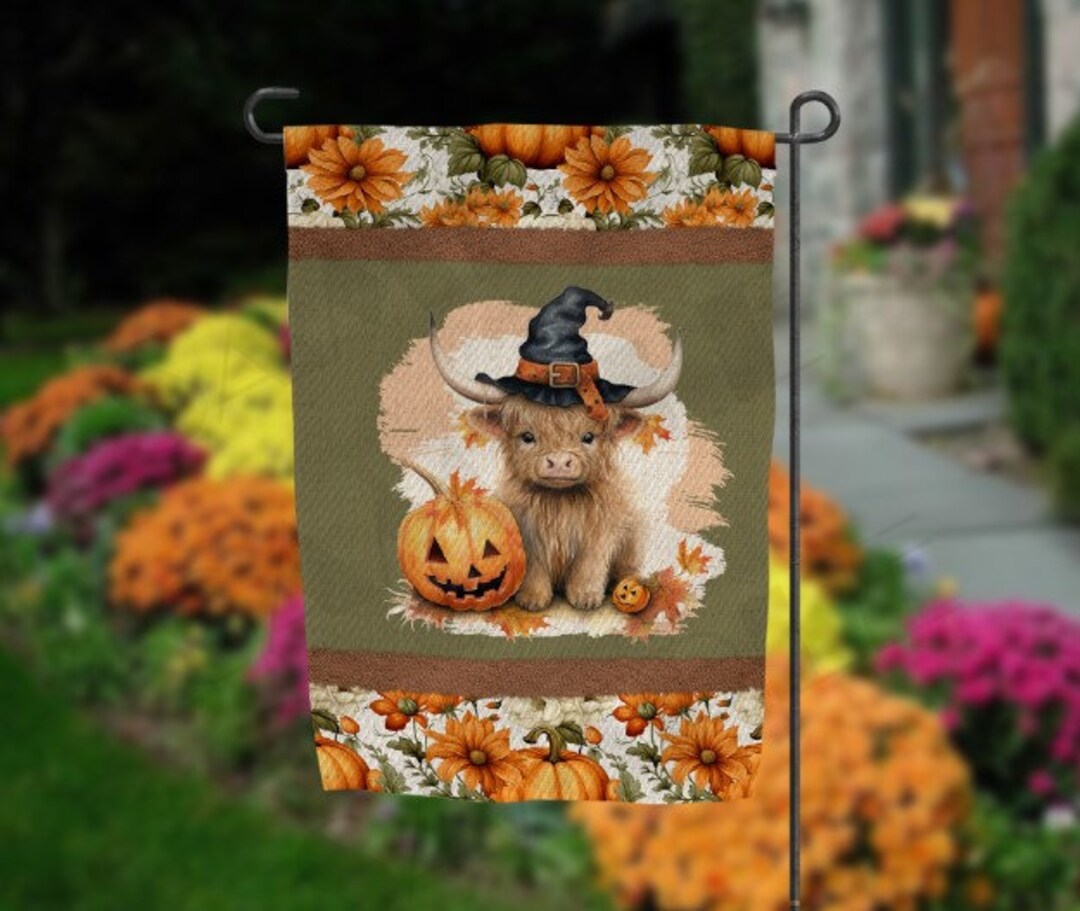 DIGITAL FILE Halloween Fluffy Cow Flag Digital Design for Sublimation ...