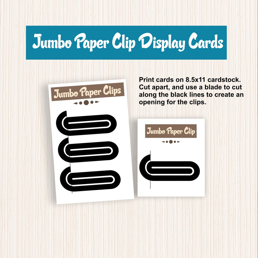 Jumbo Paper Clip Display Cards: Bonus Holiday Design (digital File) - Etsy
