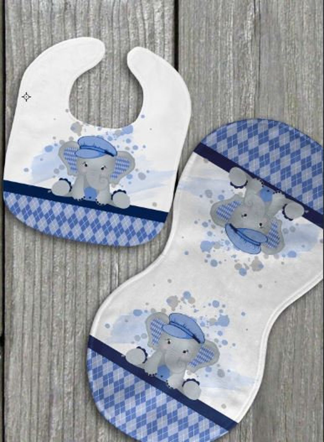 DIGITAL FILE Blue Eli Bib and Burp Cloth Set Design for Sublimation - Etsy