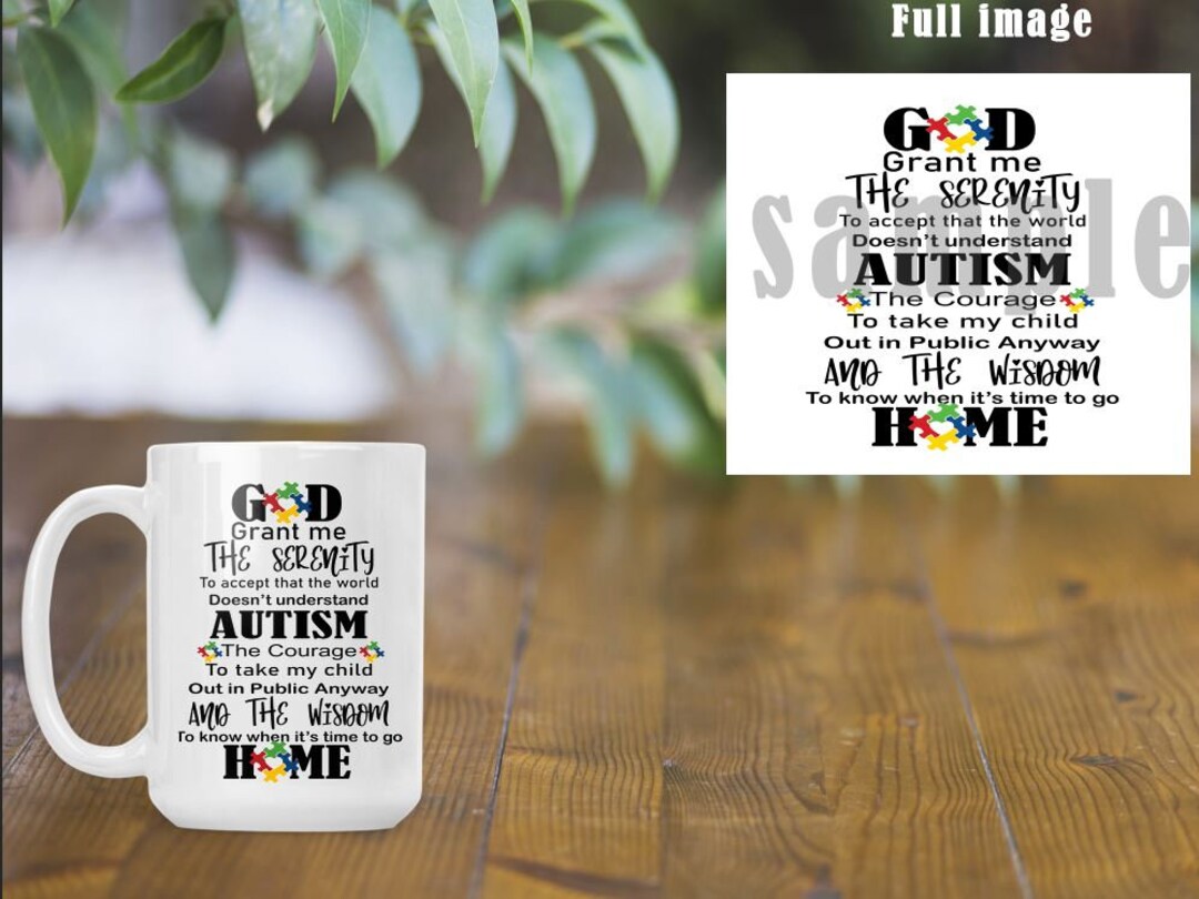 DIGITAL FILE Autism Prayer for 15oz Mug Digital Design for Sublimation ...