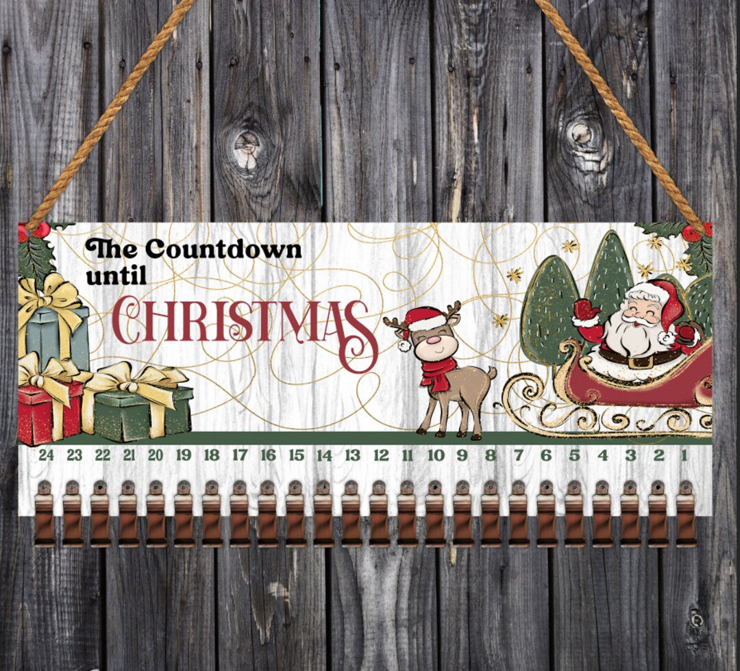DIGITAL FILE Christmas Countdown Board 17 Inch No Words Digital Design ...