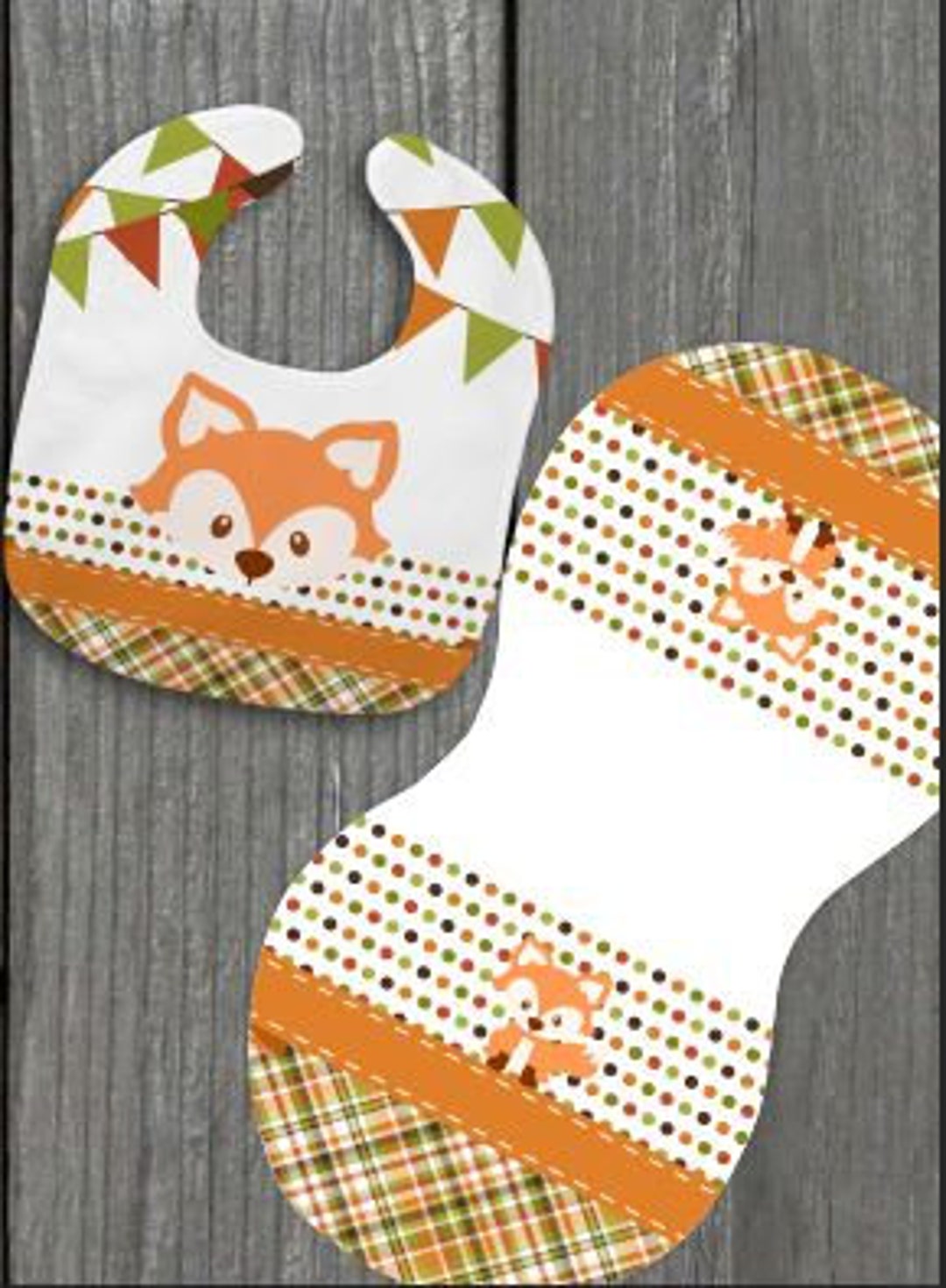 DIGITAL FILE Fox Bib and Burp Cloth Set Design for Sublimation - Etsy