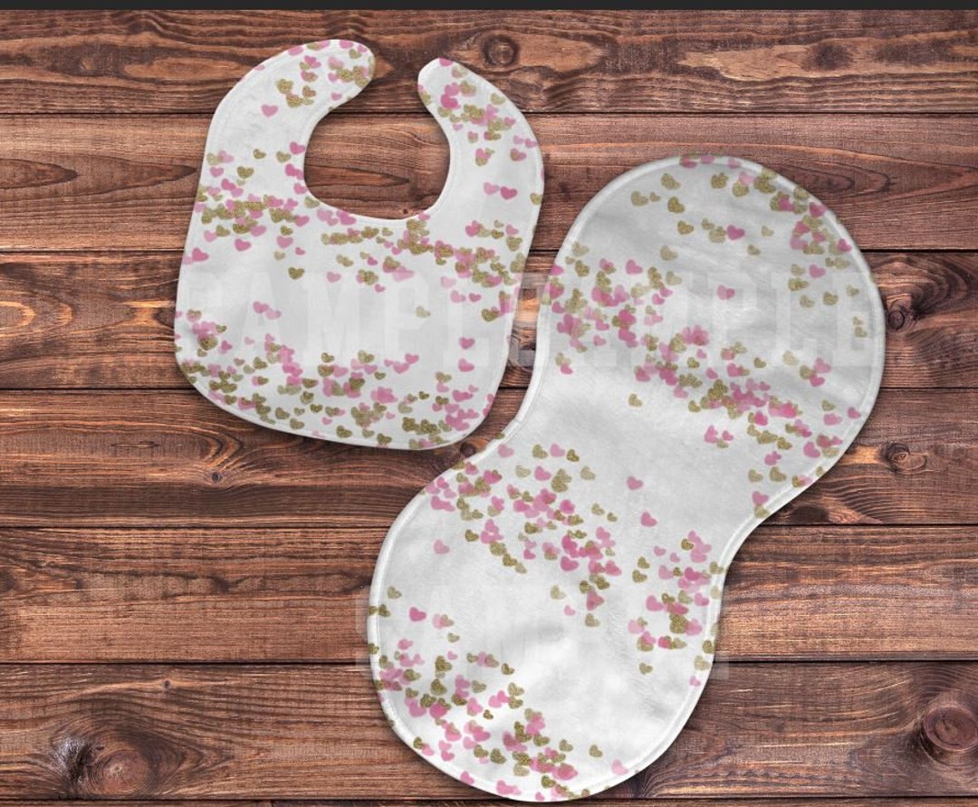 DIGITAL FILE Heart of Gold Bib and Burp Cloth Bundle Set Design for ...